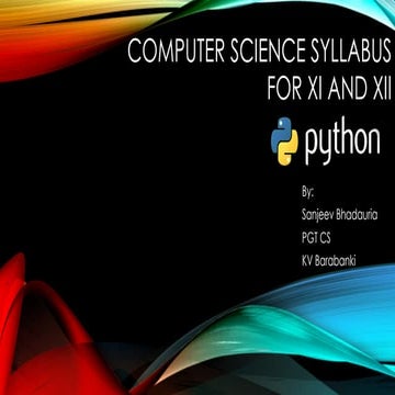 Python Syllabus For Class Xi And Xii School Pptx Programming Languages Computing