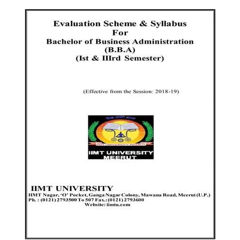 Syllabus 2018 19 | PDF