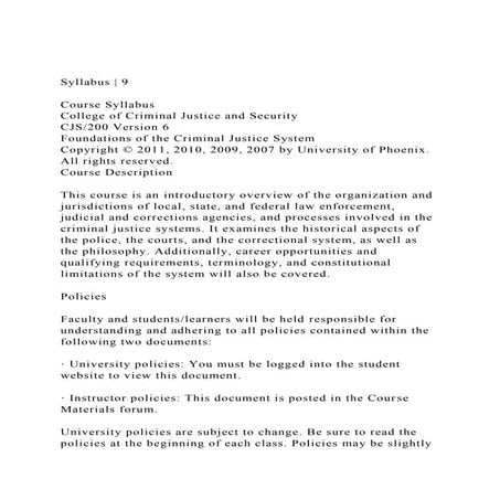 Syllabus 9Course SyllabusCollege of Criminal Justice and.docx