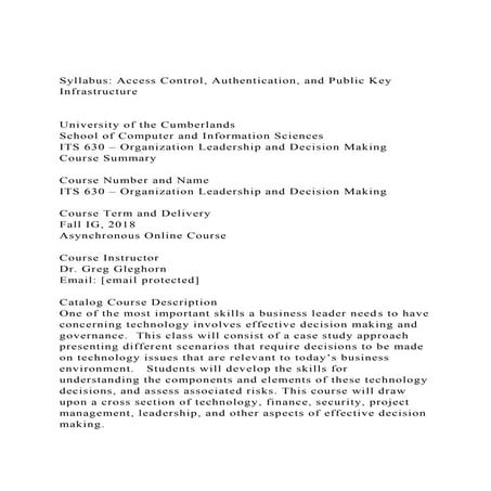 Syllabus Access Control, Authentication, and Public Key Infrast.docx