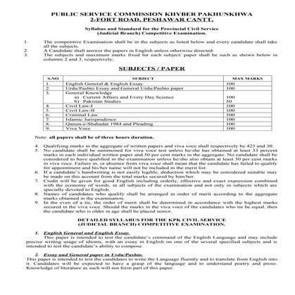 Syllabus and standard for the provincial civil service (judicial branch ...