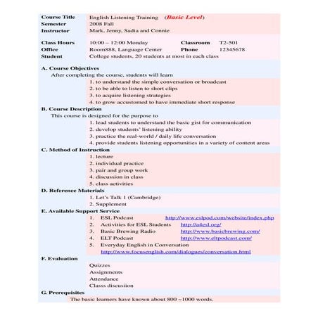 Syllabus Basic | PDF
