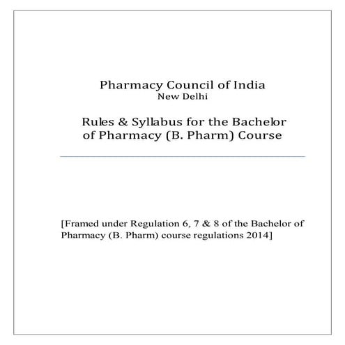 B.Pharmacy Course 2024-28 Syllabus Pdf.. | PDF