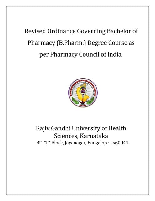 B.Pharmacy Course 2024-28 Syllabus Pdf.. | PDF