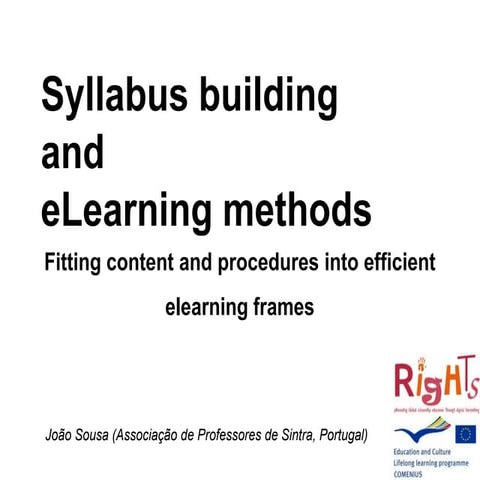 20130926 Syllabus building and elearning methods | PPTX