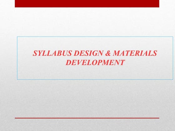 Types of Syllabus | PDF