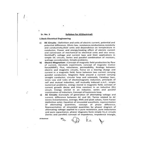 Syllabus for je_electrical | PDF | Educational Assessment | Education