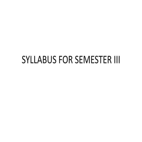 Syllabus for BCom.(Hons.) semester iii | PPT