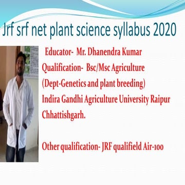 plant science Syllabus for srf jrf net exam 2020 | PPT