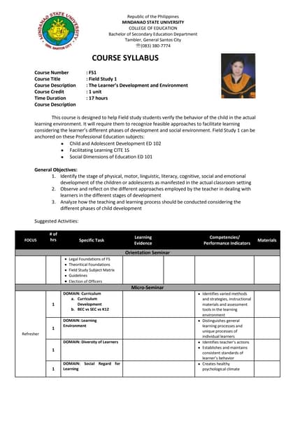 Field Study 1, Episode 5 "Individual Differences And Learner’s Interaction" | DOCX