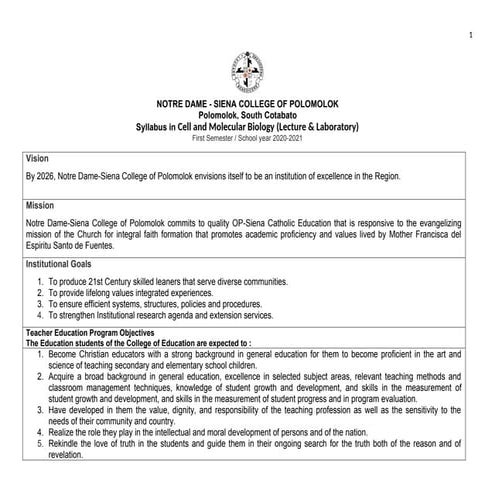 SYLLABUS in Cell and Molecular Biology.docx