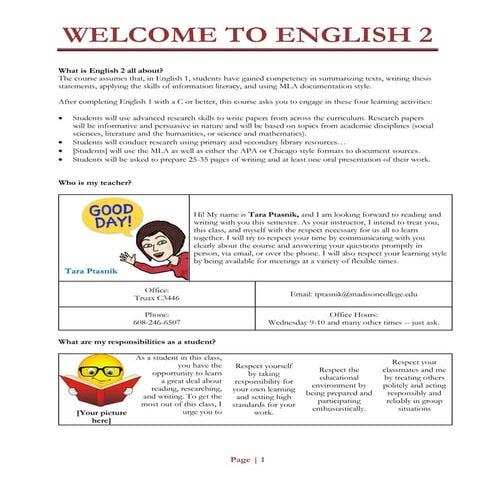 ENG 2 Syllabus | PDF