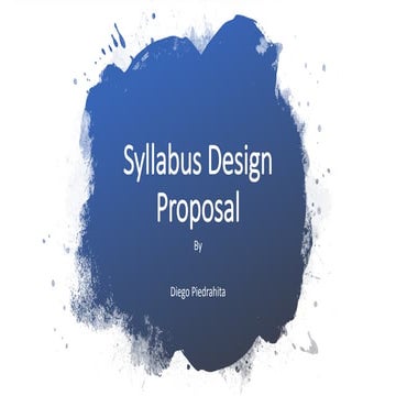 Syllabus presentation by Diego Piedrahita | PPT
