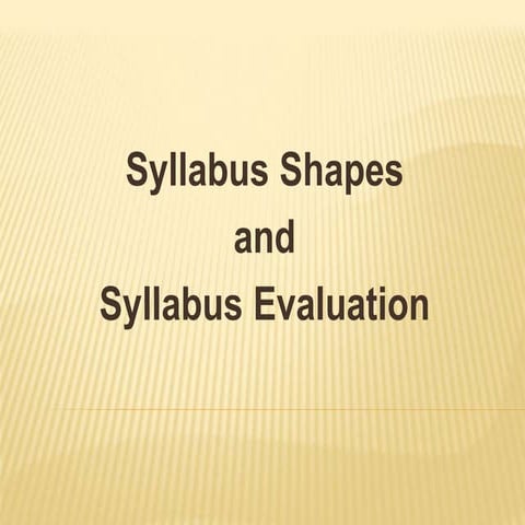 Syllabus Shapes Presentation and its affect | PPT