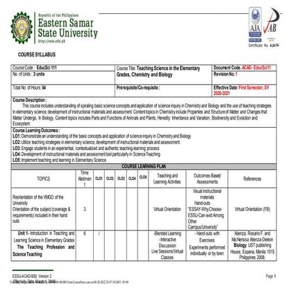 SYLLABUS_Teaching_Science_in_Elementary_Grades_Biology_and_Chemisrty ...