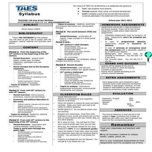 World History Syllabus | DOC