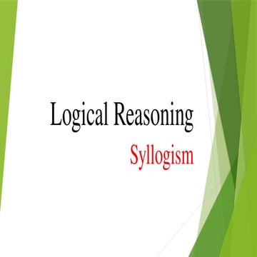 Syllogism.pptx for study of logical reasoning | PPTX
