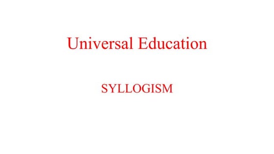 Syllogism.pptx for study of logical reasoning | PPTX