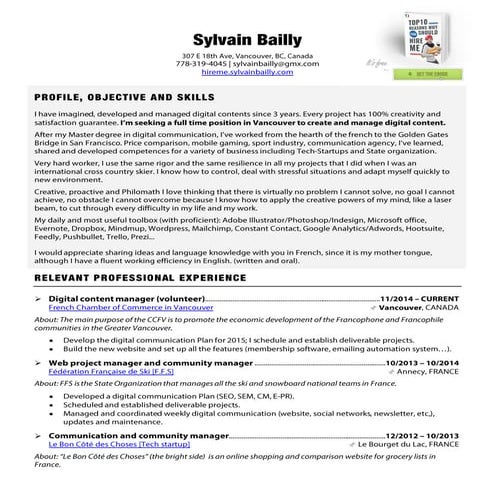 Sylvain Bailly - Resume | PDF