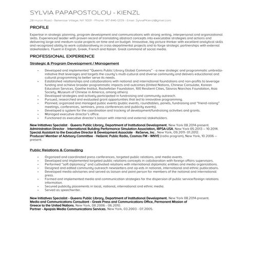 Sylvia papapostolou kienzl resume | PDF