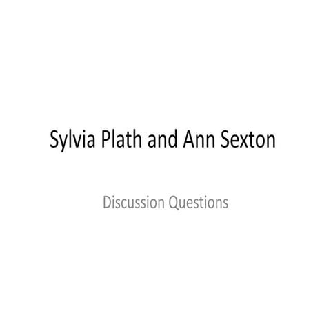 Sylvia plath and Ann Sexton | PPTX