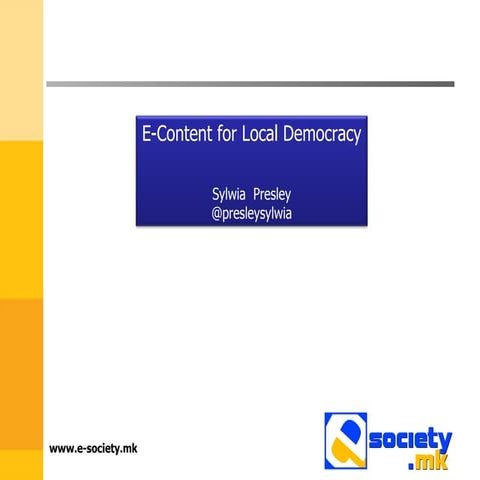 E-Content for Local Democracy | PPT