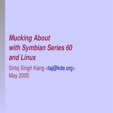 Symbian Series 60 & Linux | PDF