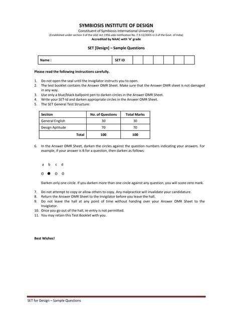 NID Entrance Sample Papers, NID Previous Year Question Paper with ...