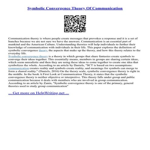 Symbolic Convergence Theory Of Communication | PDF | Dating | Family ...