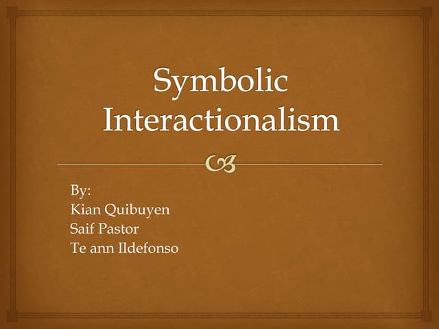 Symbolic Interactionism by George Herbert Mead | PDF