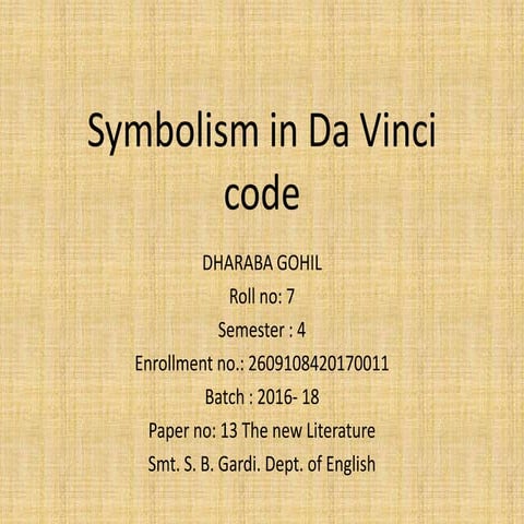 Symbolism in da vinci code presentation | PPT
