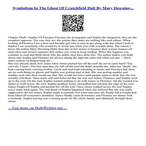 Symbolism In The Ghost Of Crutchfield Hall By Mary Downing... | PDF