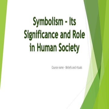 Symbolism – its significance and role in human | PPTX
