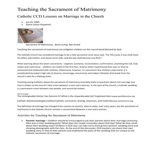 Matrimony Symbols In The Catholic Church Holy Matrimony Saint John
