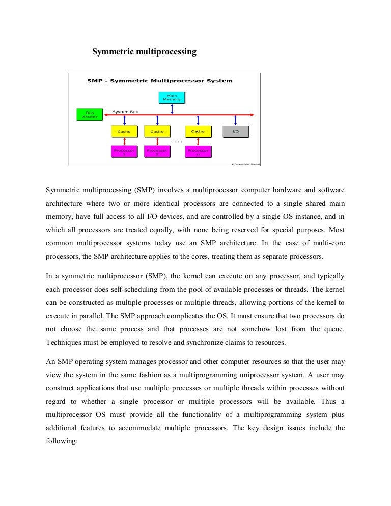 Symmetric multiprocessing and Microkernel Symmetric multiprocessing and Microkernel