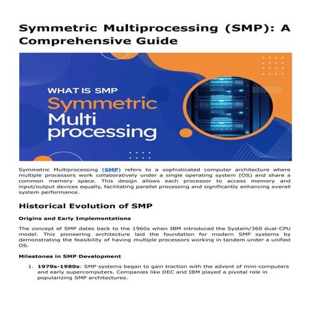 Symmetric Multiprocessing Smp A Comprehensive Guide Pdf