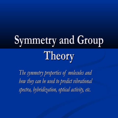 Symmetry and group theory | PPT