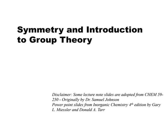 Chemistry-Fundamentals of group theory | PPT