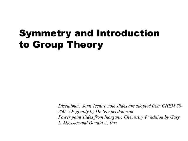 SYMMETRY ELEMENTS AND SYMMETRY OPERATIONS | PPTX