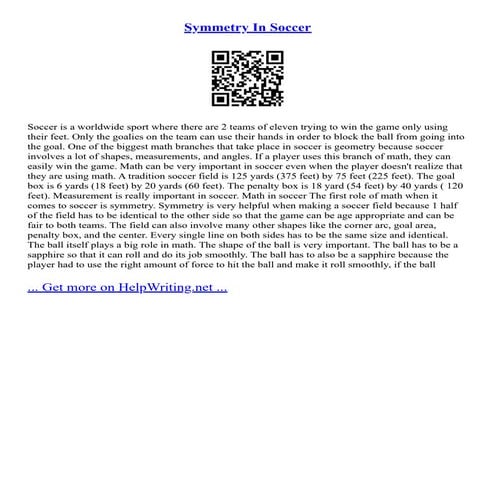 Symmetry In Soccer | PDF
