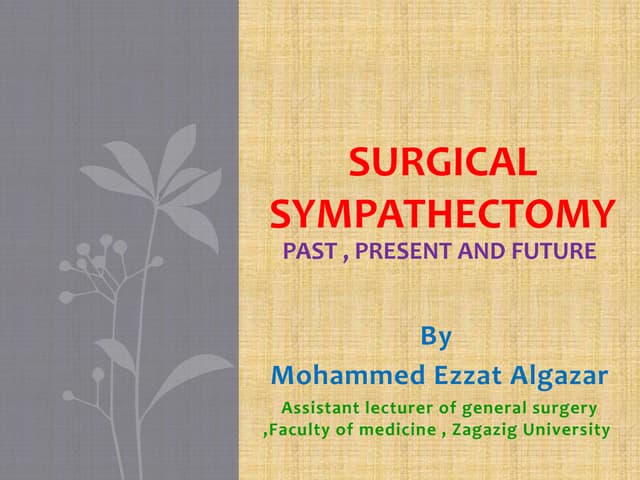 Sympathectomy Pptx