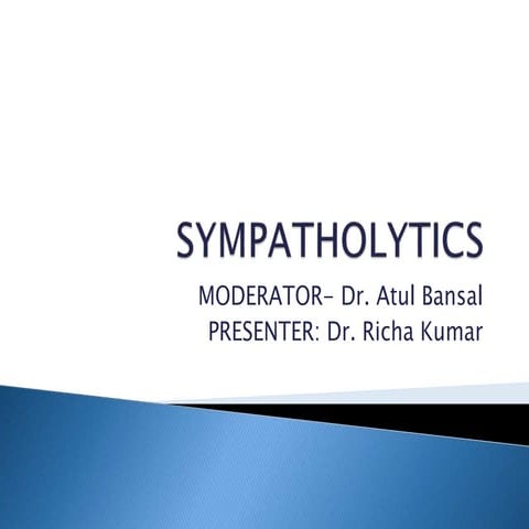Sympatholytics | PPT