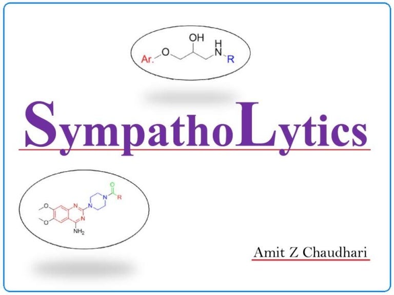 Sympatholytic medicinal chemistry b. pharm.