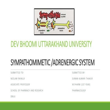SYMPATHOMIMETIC AND ADRENERGIC DRUGS. PDF | PPT