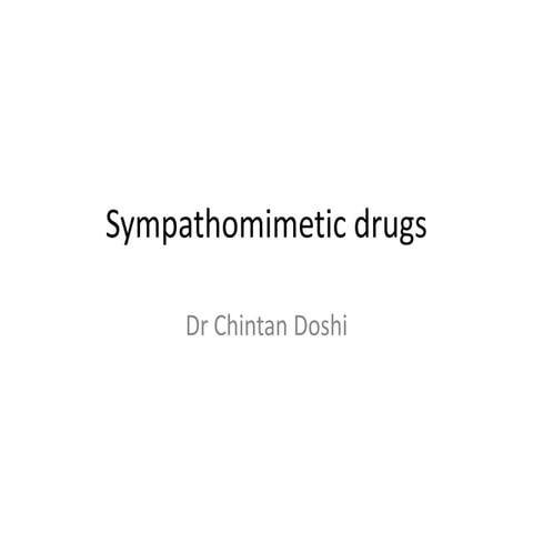 Sympathomimetic drugs | PPT