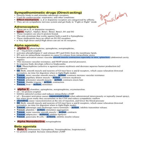 Sympathomimetic drugs (Direct-acting).pdf | Endocrine and Metabolic ...