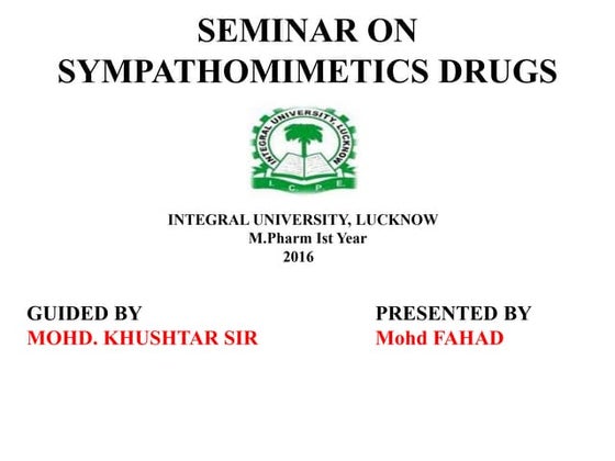 Sympatholytics | PPT