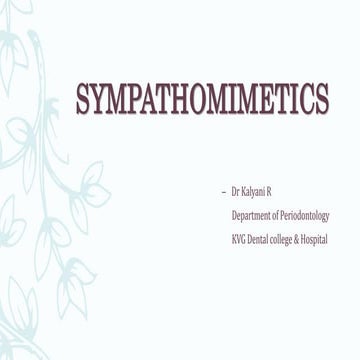 Sympathomimetics | PPTX