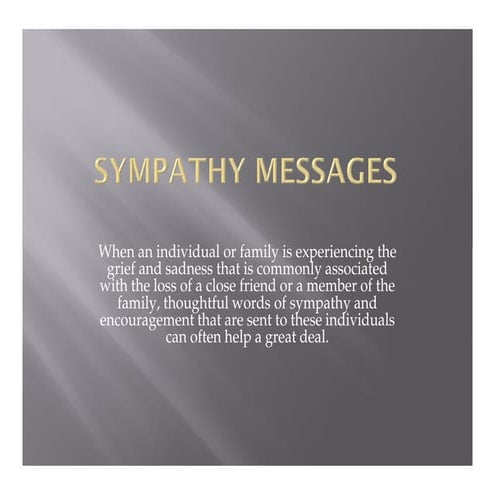 Sympathy messages | PDF