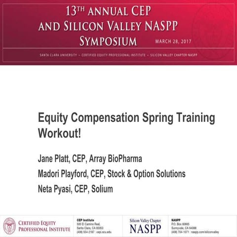 Equity Compensation Spring Training Workout! | PPTX